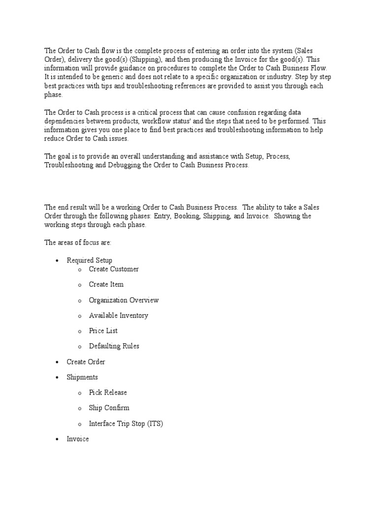 O2C Cycle | Download Free PDF | Sales | Inventory