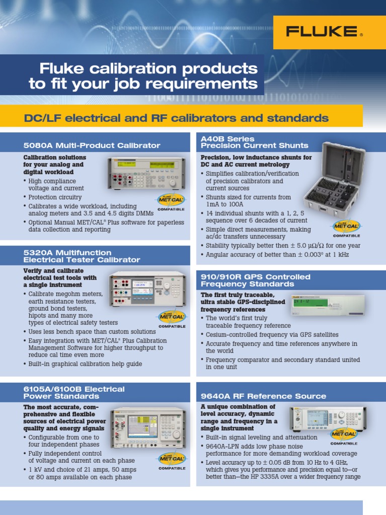 Fluke Calibration Products To Fit Your Job Requirements: DC/LF ...