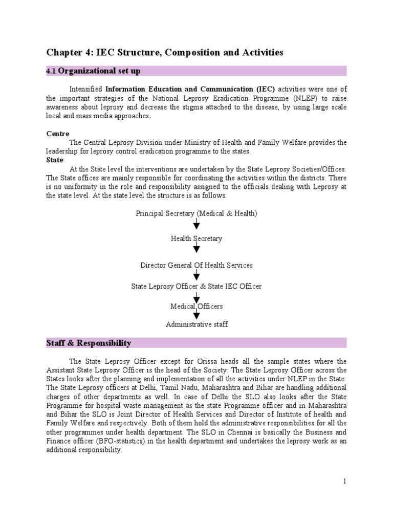 IEC Structure, Composition and Activities: National Leprosy Eradication ...