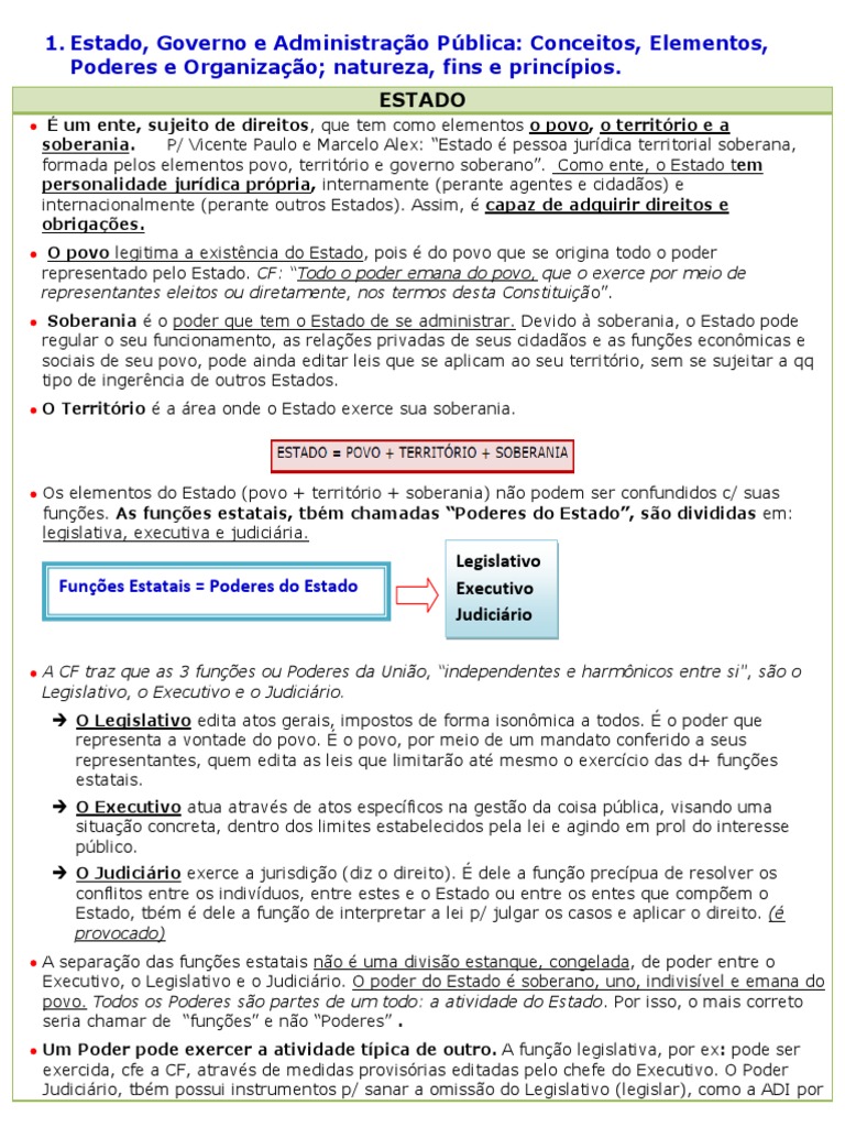 Estrutura e Funções do Estado e Administração Pública | PDF ...