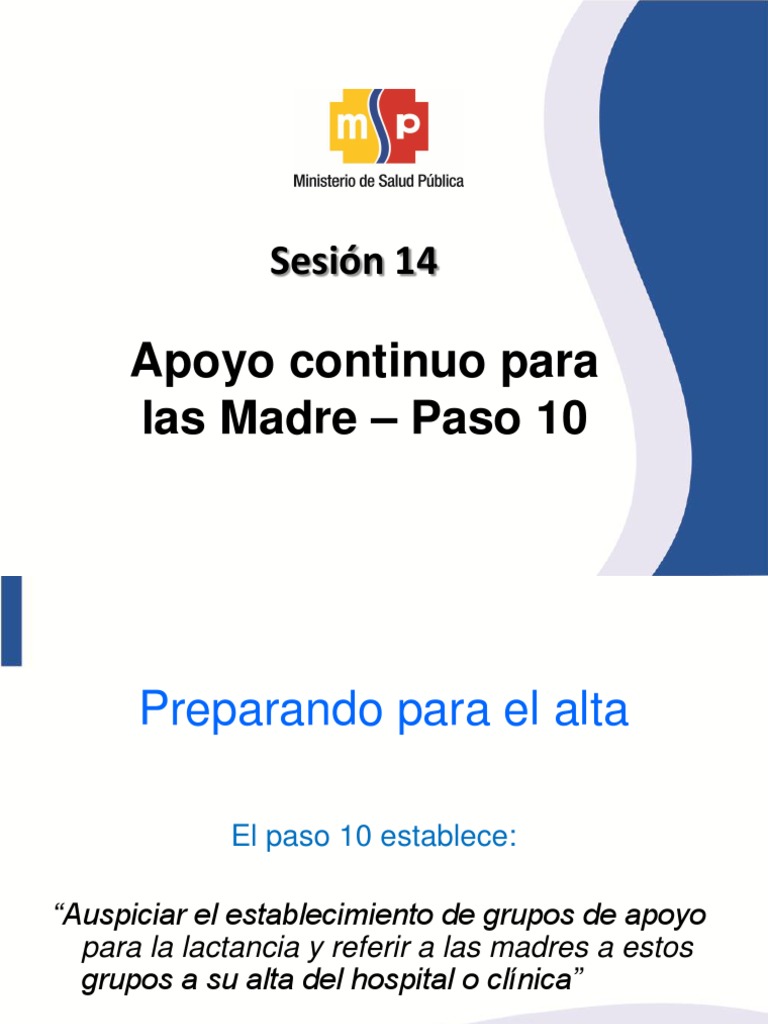 Sesión 14: Apoyo Continuo para Las Madre - Paso 10 | PDF ...