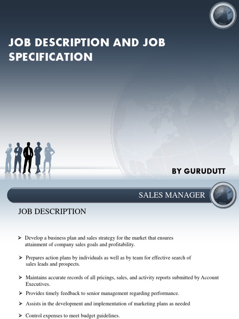 Job Description and Job Specification | PDF | Sales | Specification ...
