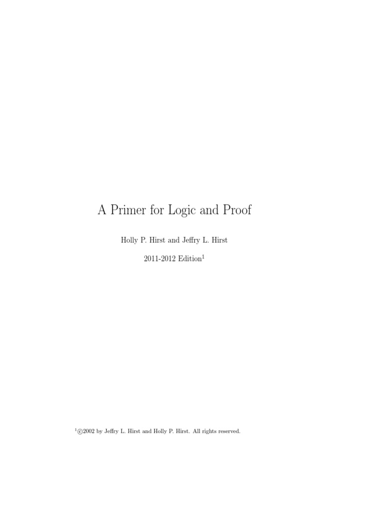 A Primer For Logic and Proof | PDF