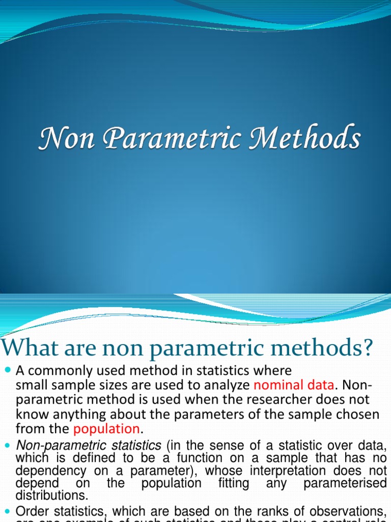 Non-Parametric Statistical Methods Explained | PDF | Spearman's Rank ...
