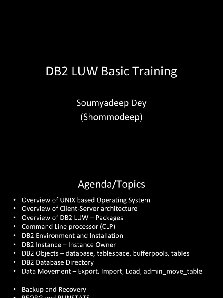 DB2 LUW Training | PDF