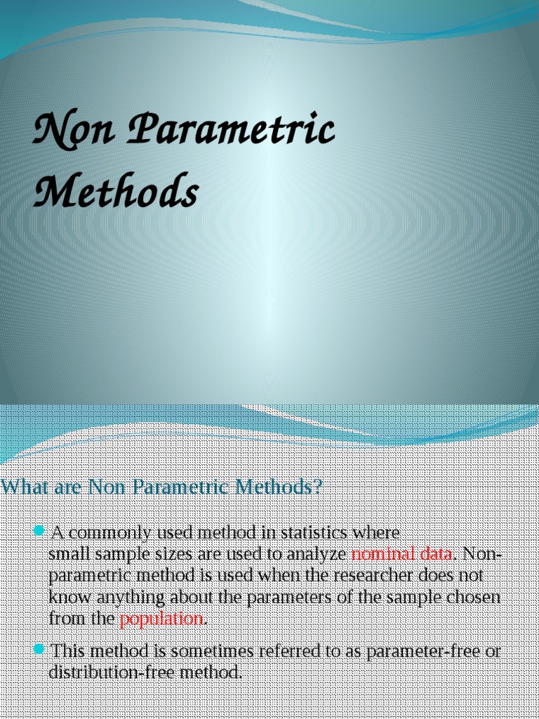 What Are Non Parametric Methods! | PDF | Nonparametric Statistics ...