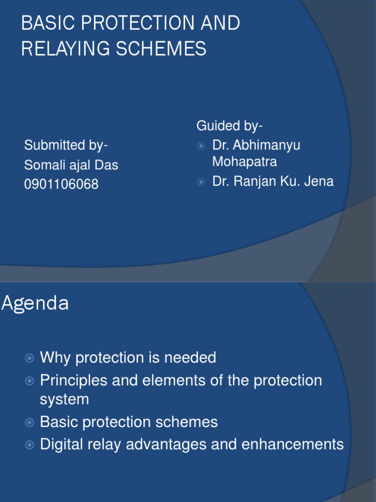 Basic Protection and Relaying Schemes | PDF | Electric Power System | Relay