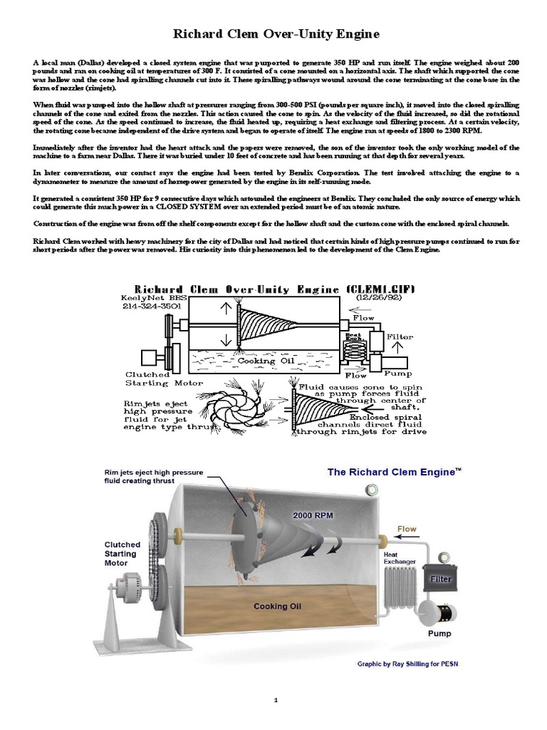 Richard Clem Over-Unity Engine - 1992 | Turbine | Pump