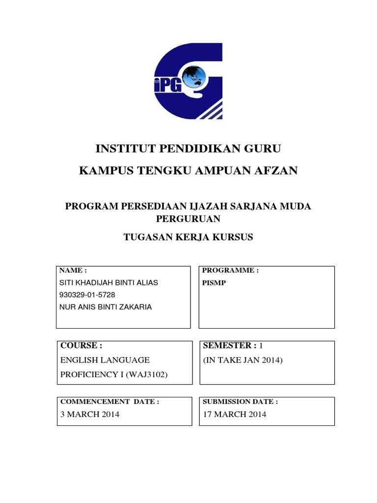 Institut Pendidikan Guru Kampus Tengku Ampuan Afzan | PDF
