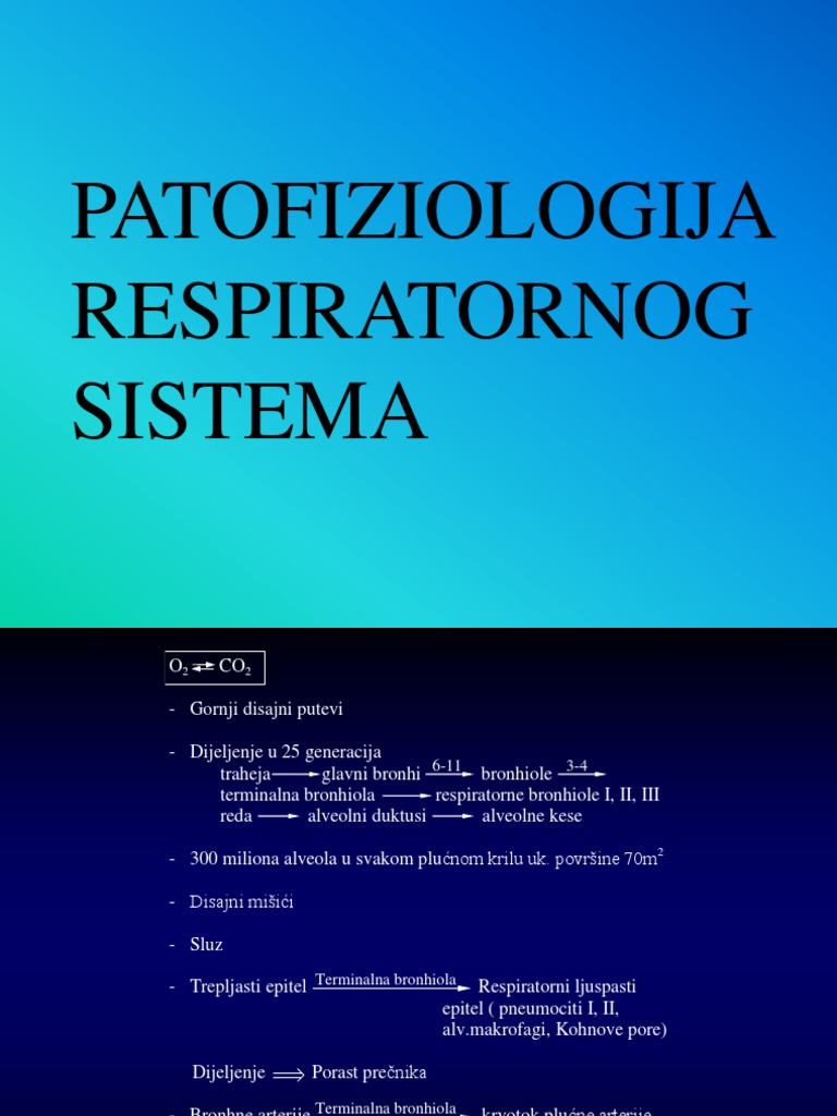 Patofiziologija Respiratornog Sistema | PDF