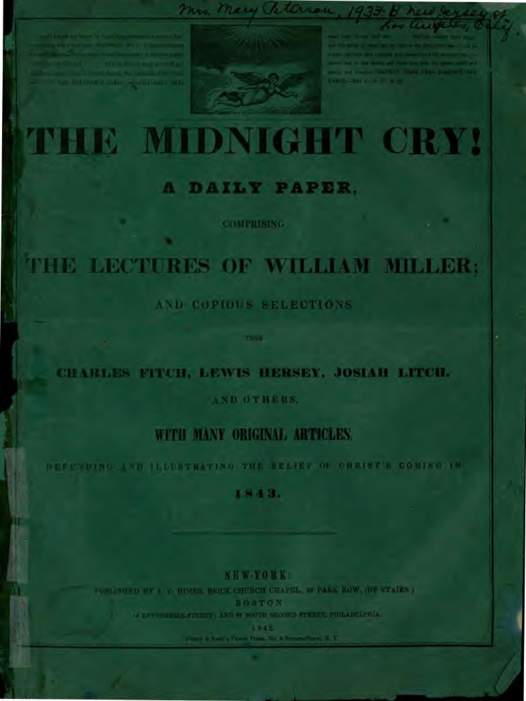 Midnight Cry: Miller's Lectures & Articles | PDF | Deism | Grace In ...