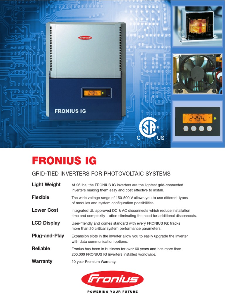 Fronius 3000 Ig | PDF | Power Inverter | Photovoltaics