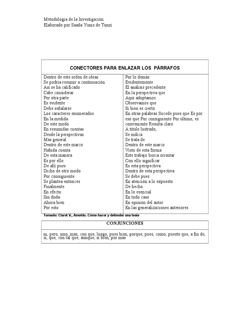 Conectores para Enlazar Párrafos | PDF