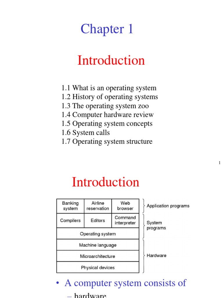 Operating Systems Chapter-01 | PDF | Operating System | Computer Hardware