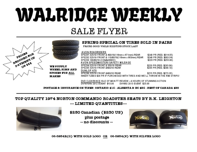 Walridge Weekly Tire and Rim Sale | PDF | Home & Garden
