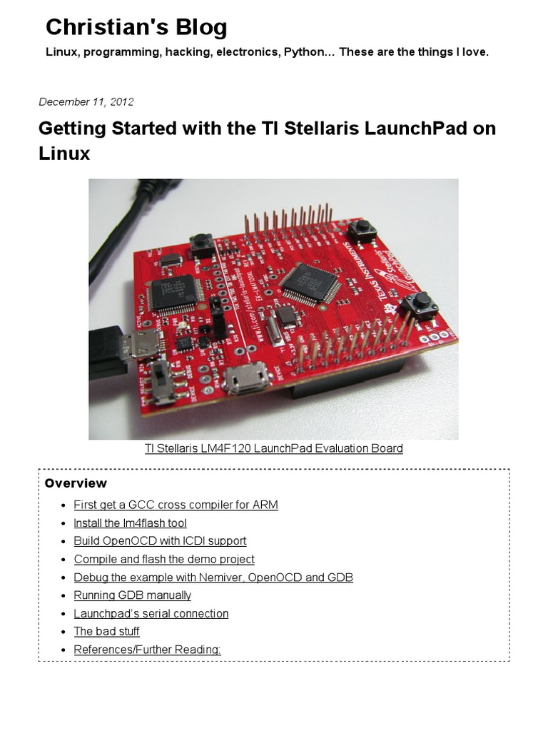 Getting Started With The TI Stellaris LaunchPad On Linux - Christian's ...