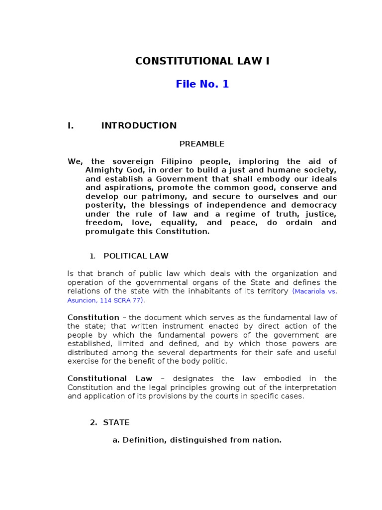 Constitutional Law 1 - File No. 1 | PDF | Territorial Waters ...