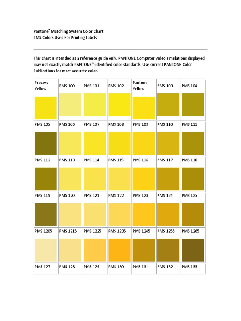 Yellow Pantone Color Chart What Is Pantone Matching System (PMS) And
