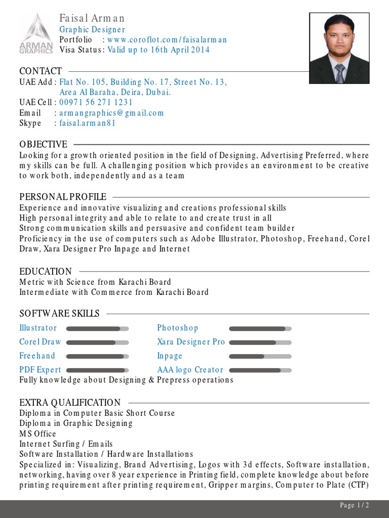 Faisal Arman Resume | Download Free PDF | Adobe Illustrator | Advertising