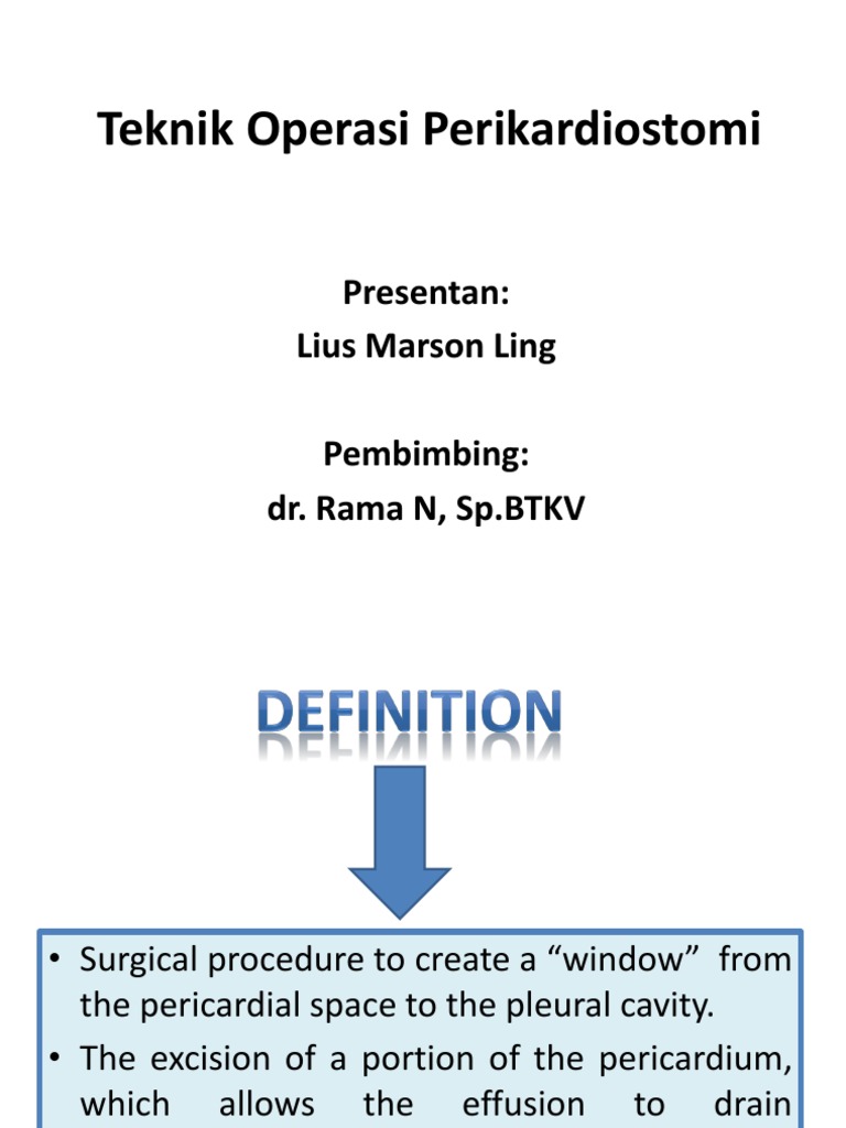 Teknik Operasi Pericardial Window Lius | PDF | Thorax (Human Anatomy ...