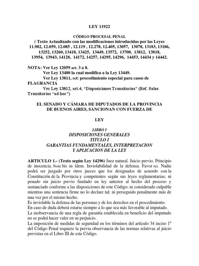 Ley 11922 | PDF | Derecho penal | Jurisdicción