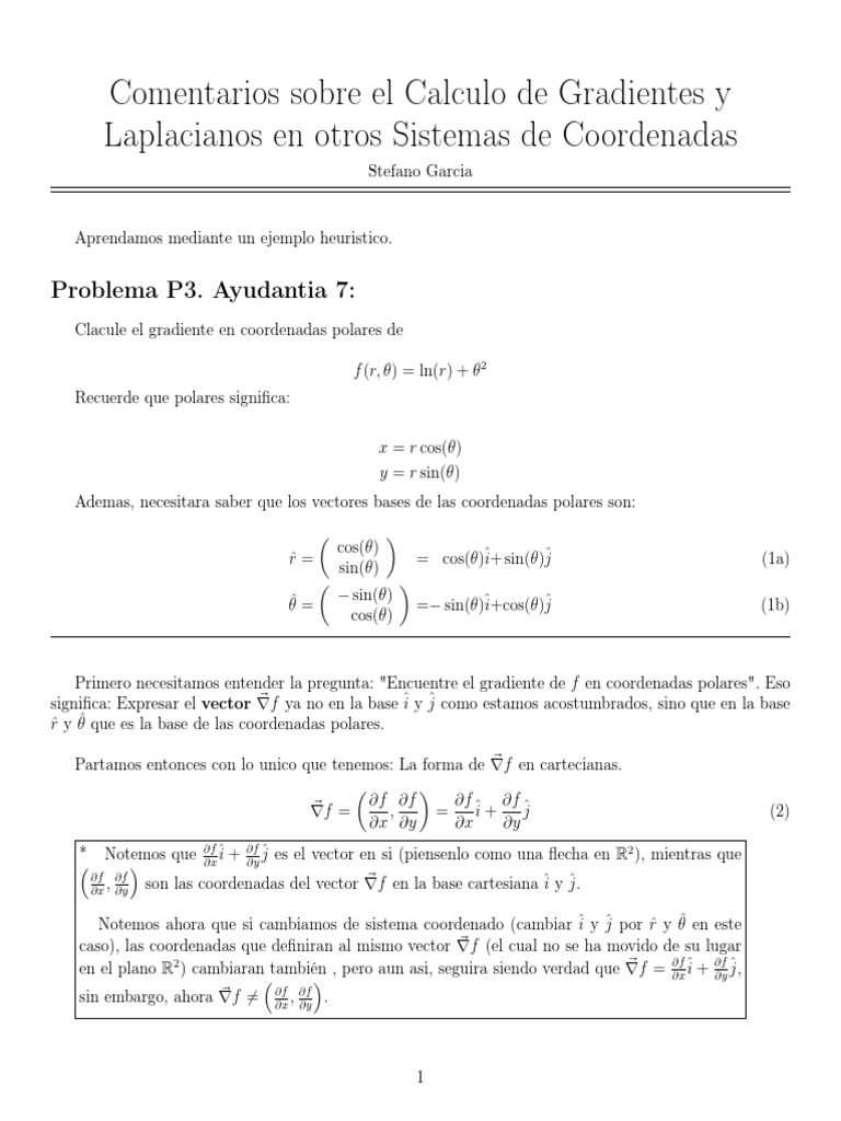 Gradiente y Laplaciano en Polares | PDF | Degradado | Sistema de ...