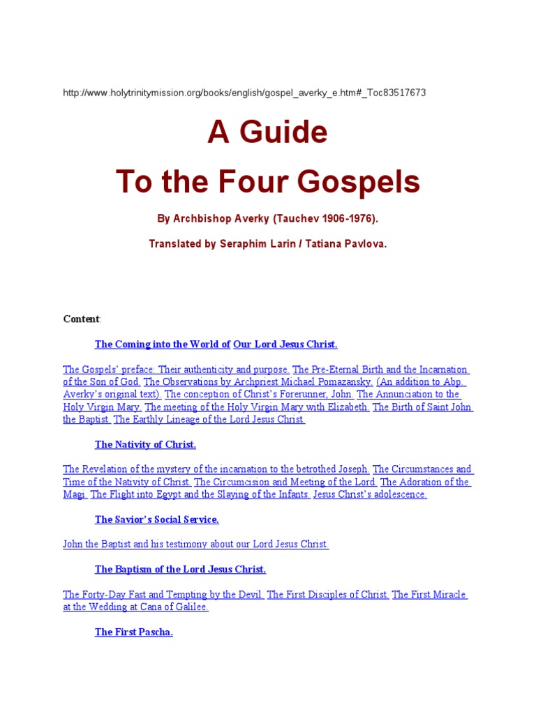 An In-Depth Examination of the Content and Purpose of the Four Gospels ...