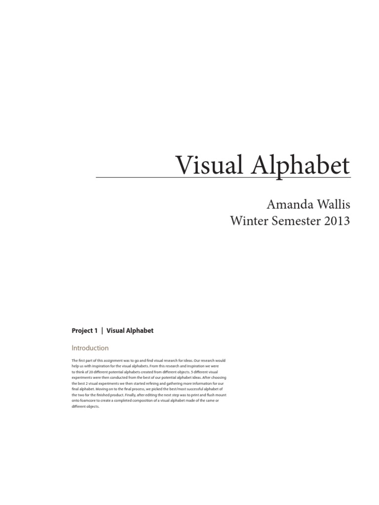 Visual Alphabet Workbook Final | PDF | Concept | Cognition
