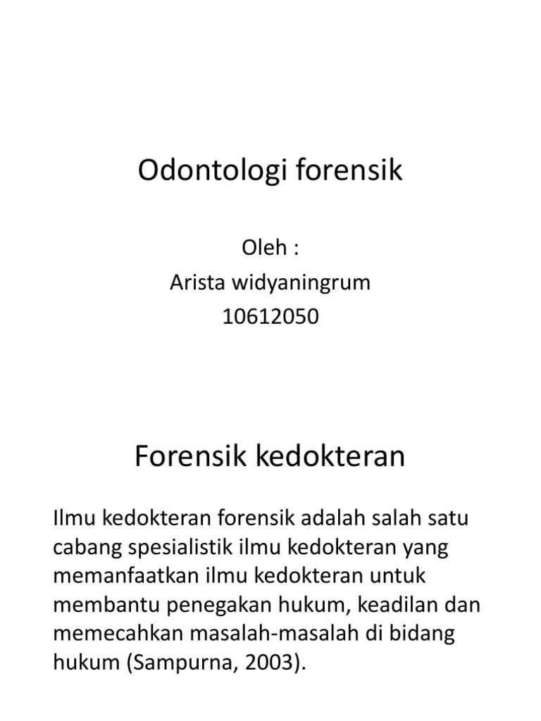 Odontologi Forensik | PDF
