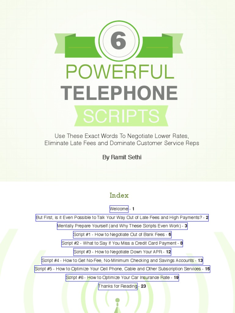 6 Powerful Telephone Scripts | Download Free PDF | Transaction Account ...