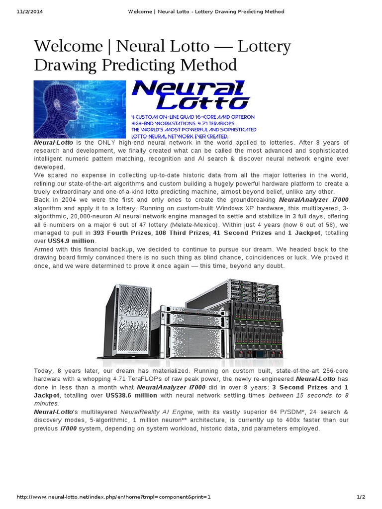 Neural Lotto-Lottery Drawing Predicting Method | PDF | Lottery ...