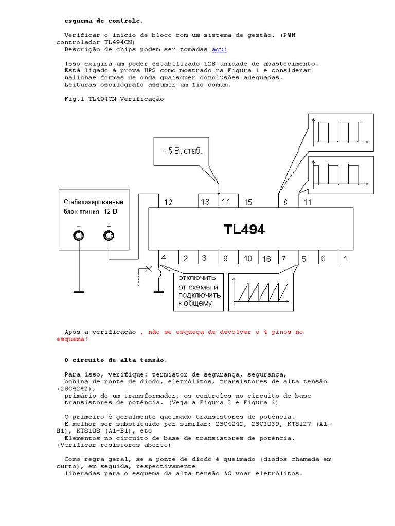 Esquema de Controle Fonte Tl494 | PDF | Transistor | Transformador