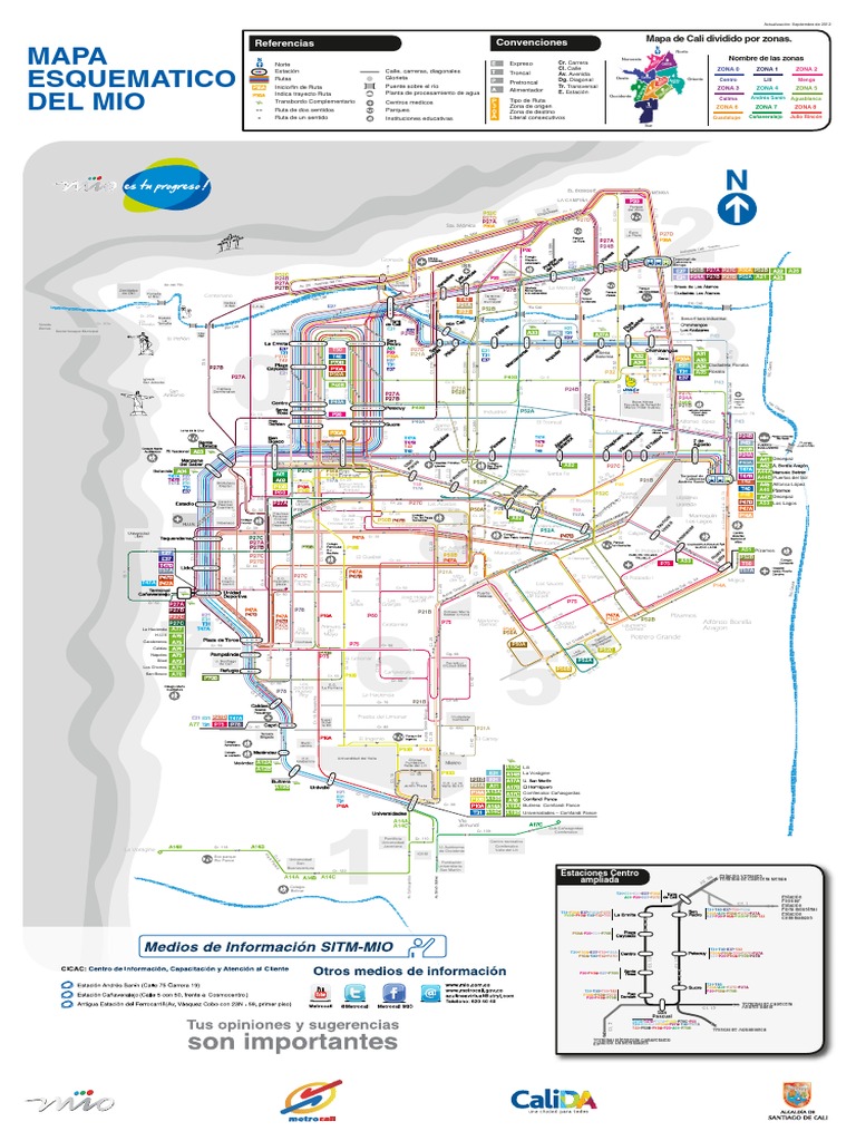Mapa Esquematico Del Mio (Santiago de Cali - Colombia) | PDF | Tránsito ...