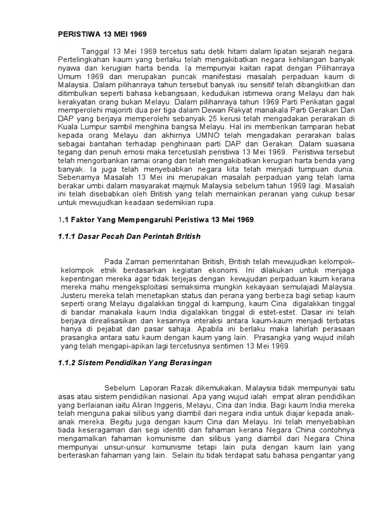 Peristiwa 13 Mei 1969 | PDF