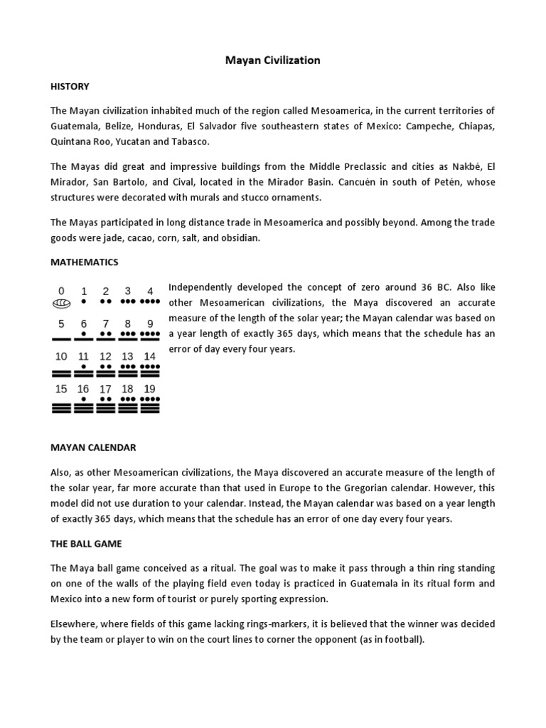 Mayan Civilization | PDF | Social Science