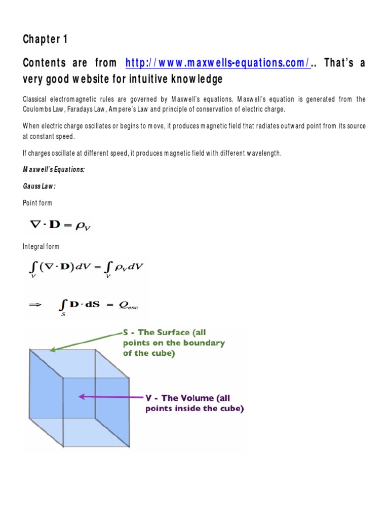 Maxwell Equation Notes | PDF | Electromagnetic Induction | Maxwell's ...