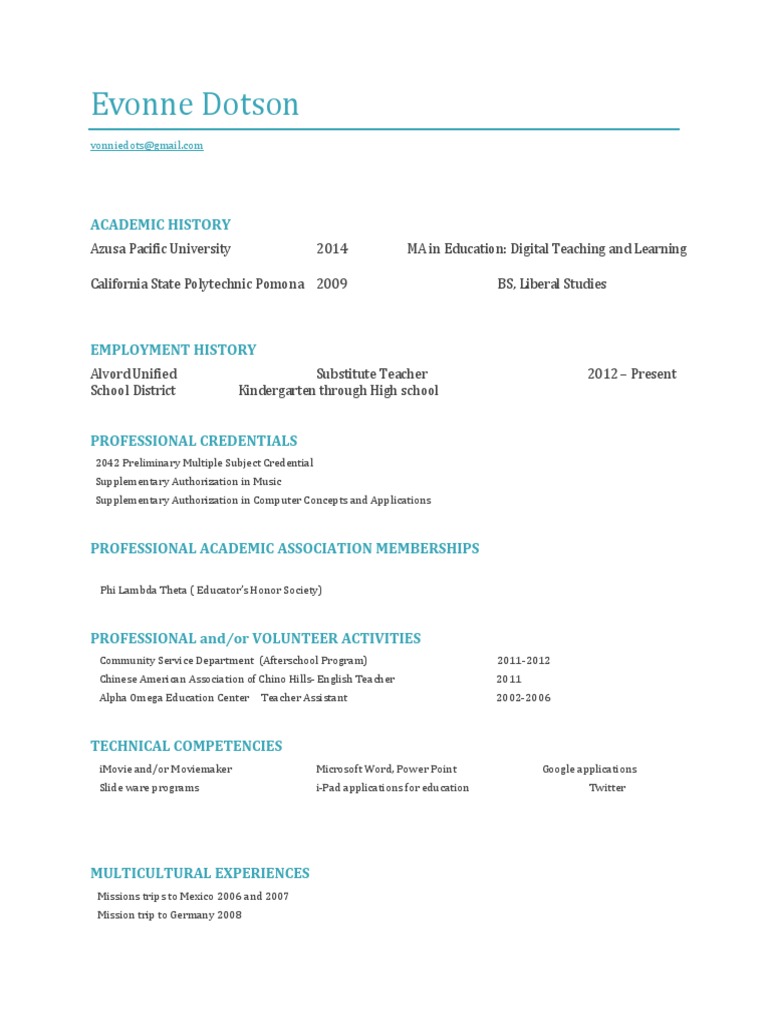 Curricular Vita | PDF