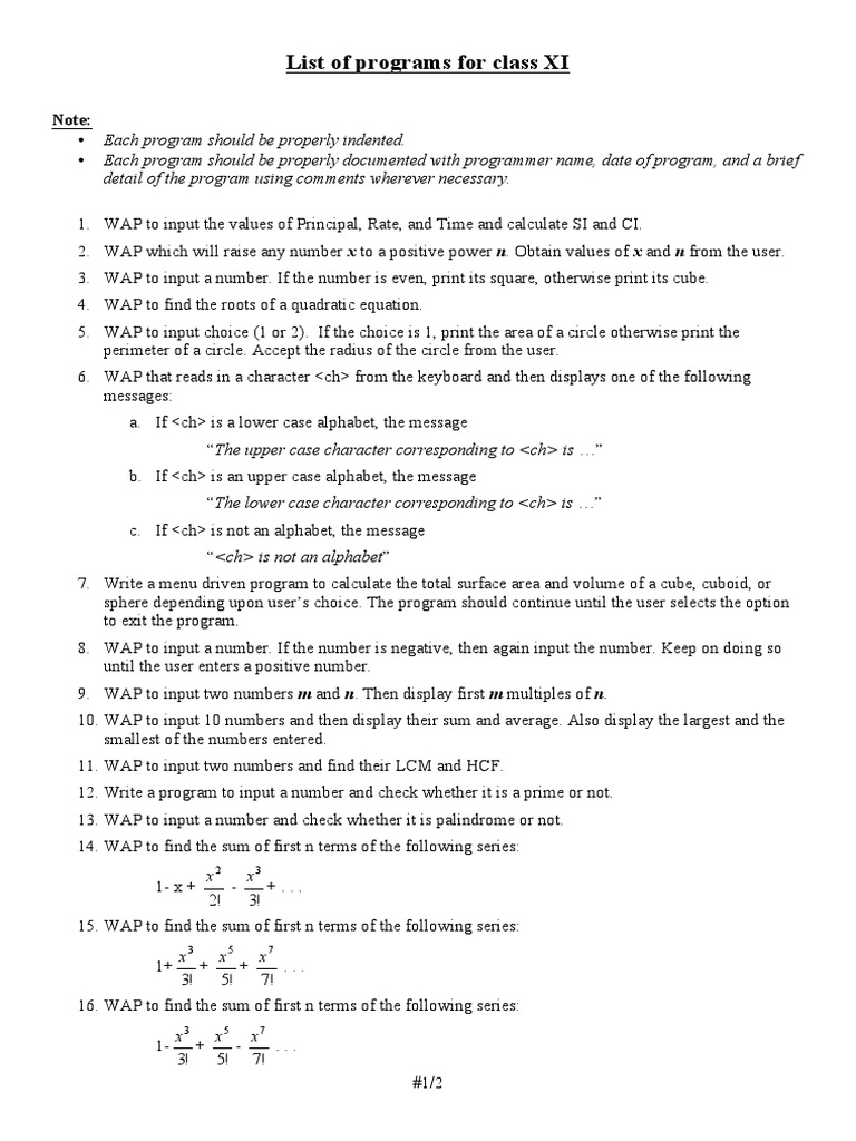List List of C++ Progrms of Programs | PDF | String (Computer Science) | Matrix (Mathematics)