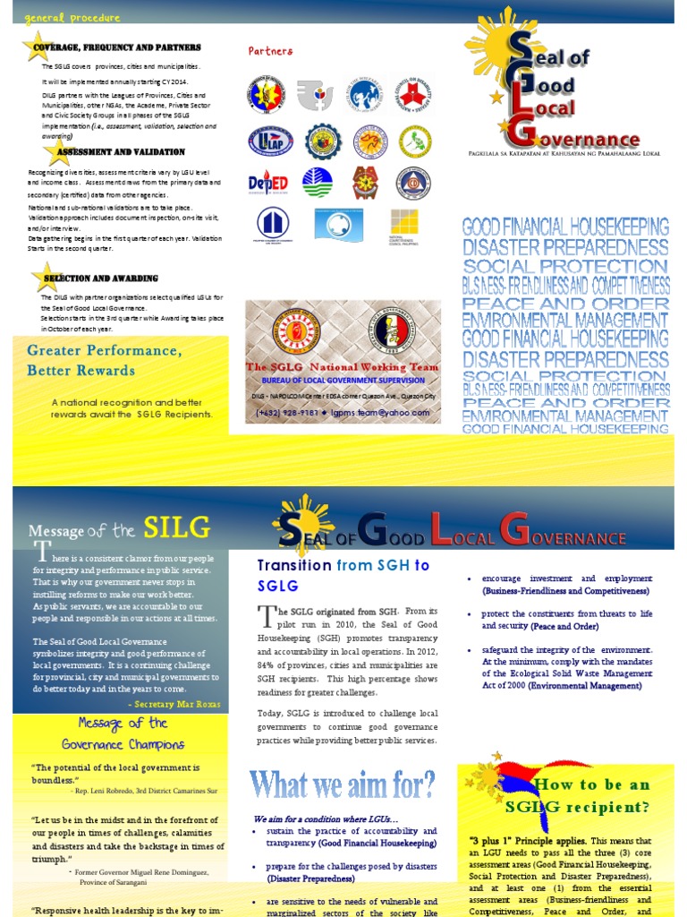 SGLG Brochure | PDF | Environmental Resource Management | Social Protection