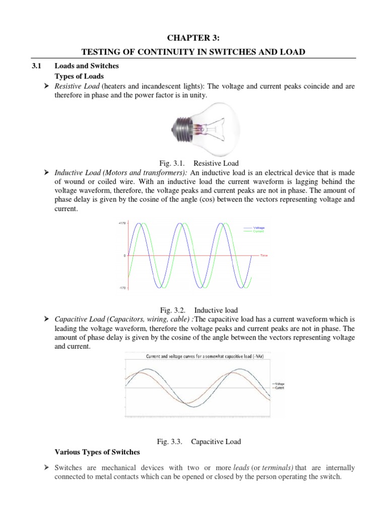 Testing of Continuity in Switches and Load | PDF | Switch | Electric ...