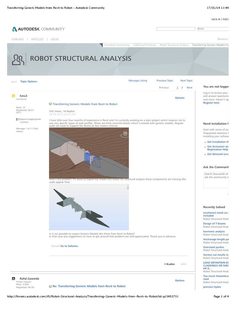 Transferring Generic Models From Revit To Robot - Autodesk Community | PDF | Autodesk Revit ...