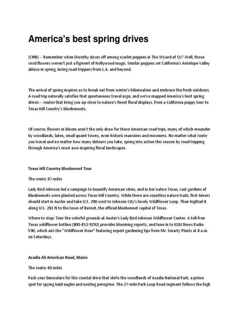 America's Best Spring Drives | PDF | Nature
