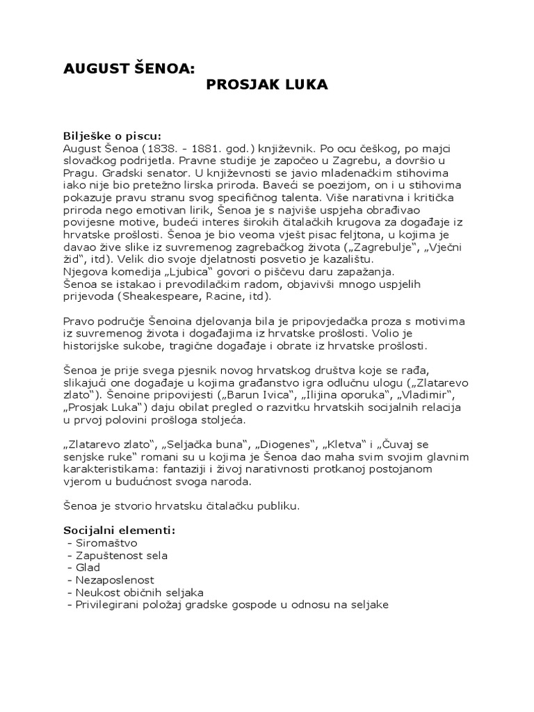 Prosjak Luka 1 | PDF