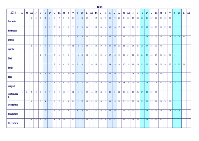 2014 Monthly Calendar Overview | PDF