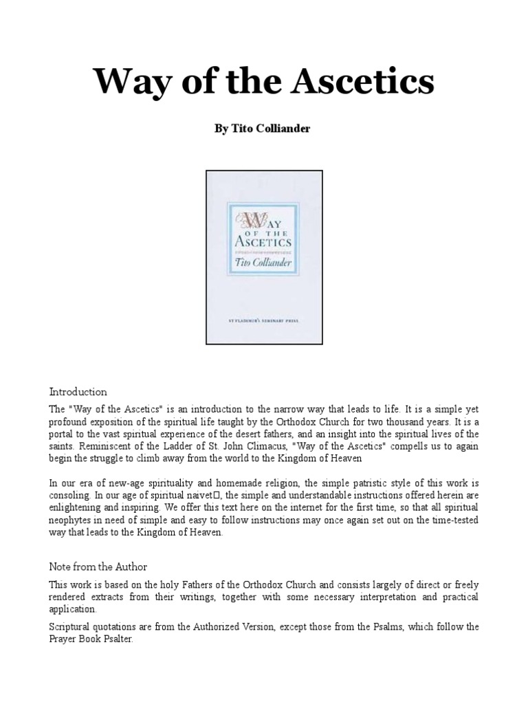 Way of The Ascetics - Tito Colliander | PDF