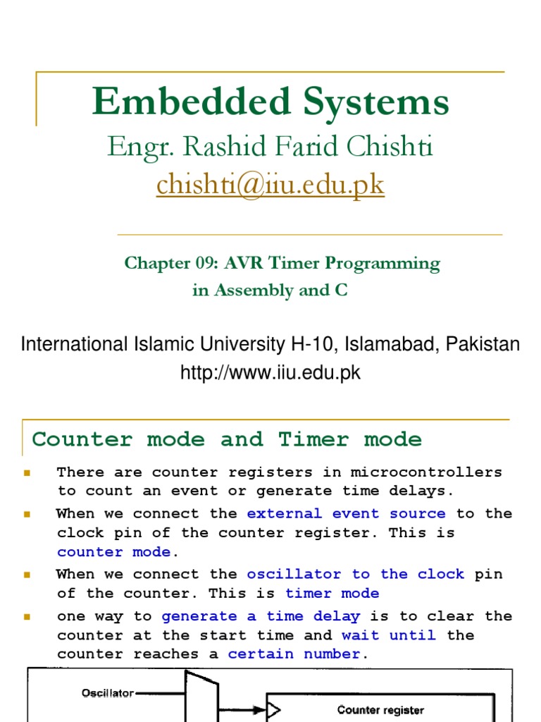Ch09 Avr Timer Programming In Assembly And C Pdf Timer Microcontroller