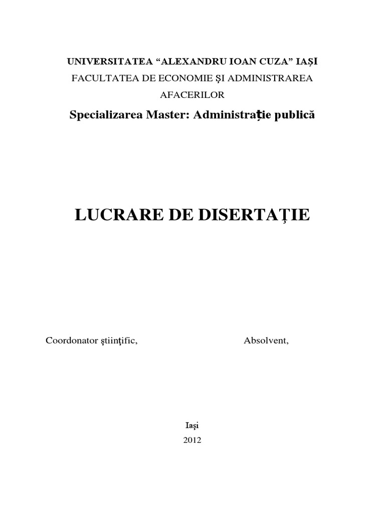 Lucrare de Disertatie