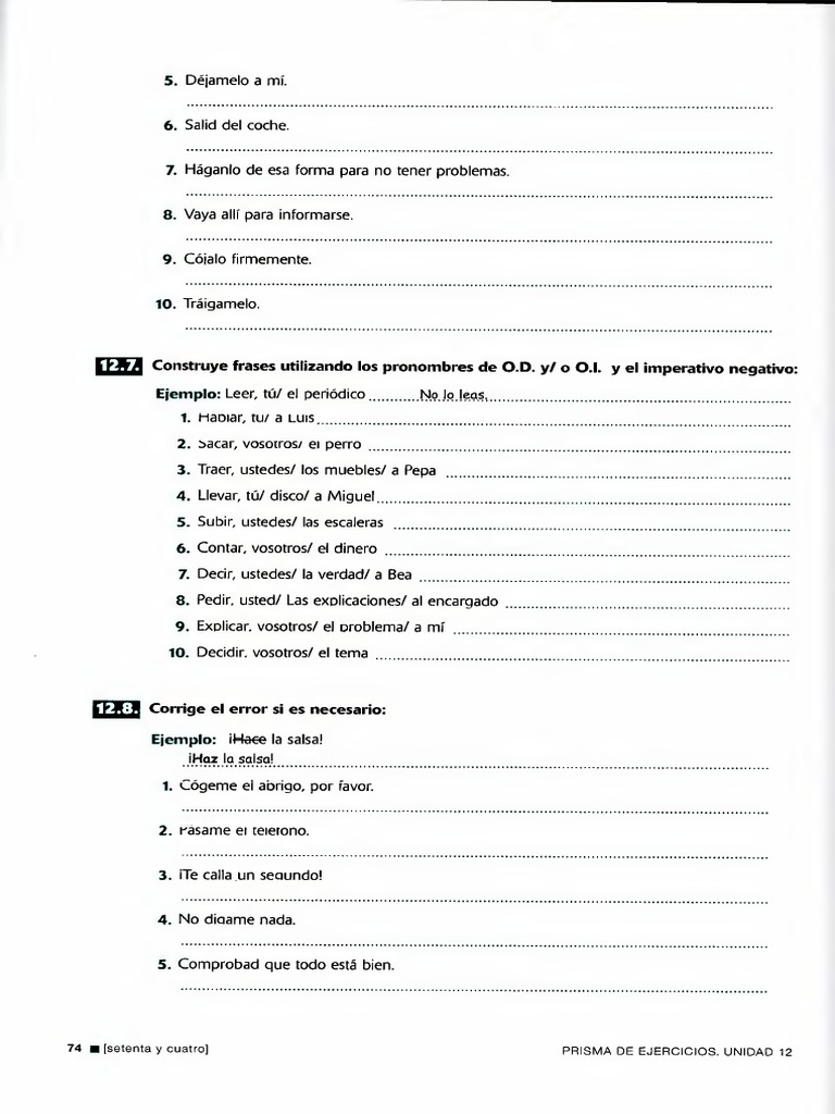 Subjuntivo Ejercicios