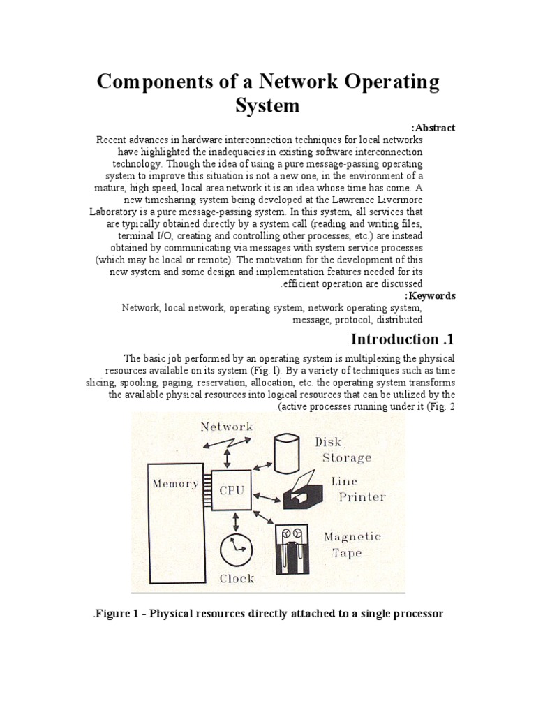 Components of A Network Operating System | PDF | Operating System ...