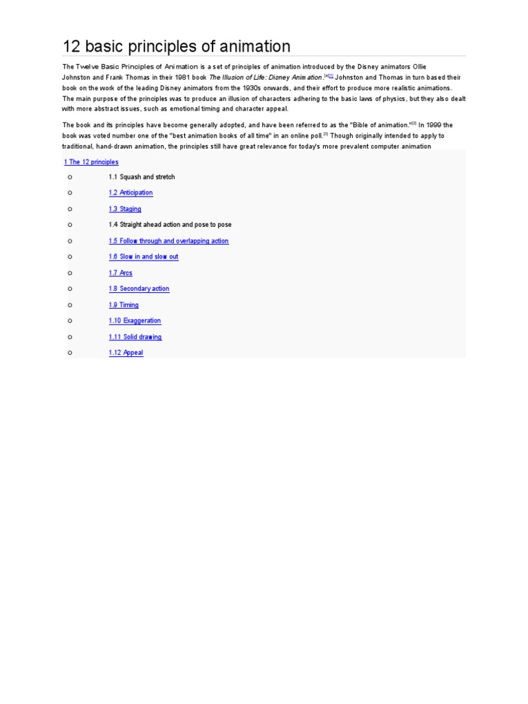 12 Basic Principles of Animation | PDF